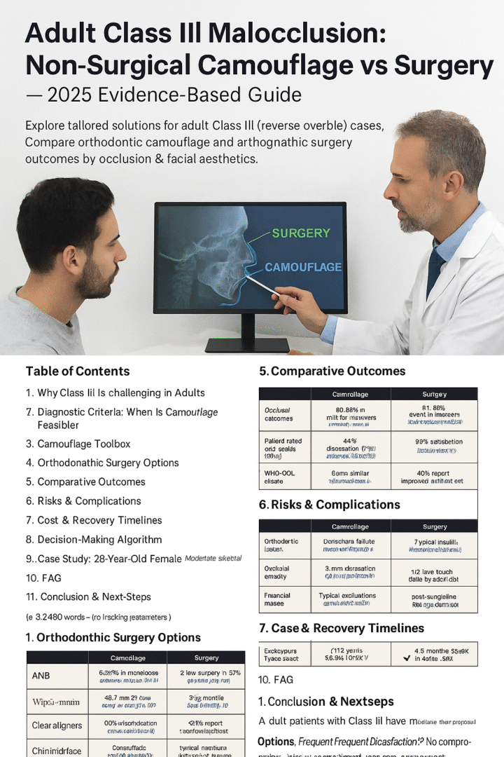 Adult Class III Malocclusion: Non-Surgical Camouflage vs Orthognathic ...